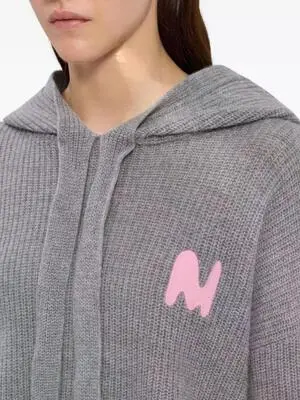 MSGM Hooded Balloon-sleeve Sweater