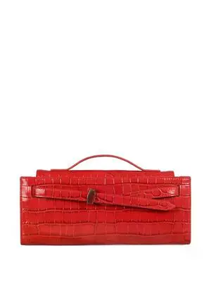VERONICA BEARD Dash Crocodile-effect Clutch Bag