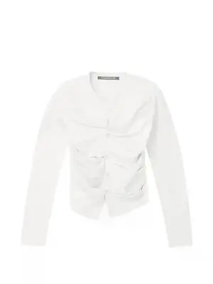 Camper Gathered Cardigan - White