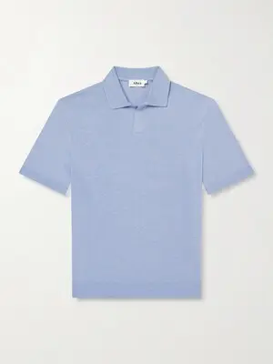 Altea Pierre Lyocell And Cotton-blend Polo Shirt - Blue