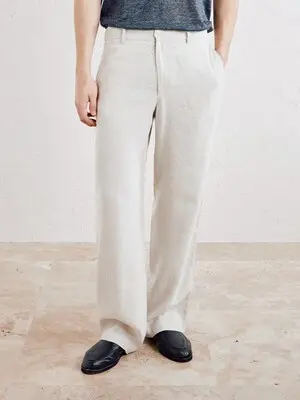 Barena Venezia Delfo Lisca Straight-leg Herringbone Suit Trousers - Neutrals