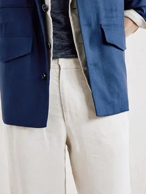Barena Venezia Delfo Lisca Straight-leg Herringbone Suit Trousers - Neutrals