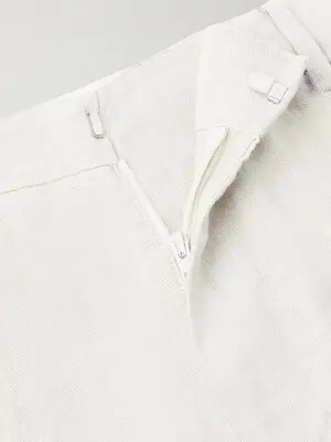 Barena Venezia Delfo Lisca Straight-leg Herringbone Suit Trousers - Neutrals