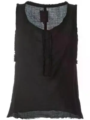THOM KROM Frayed Edge Tank Top - Black