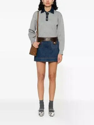 Sandro Denim Mini Skirt - Blue