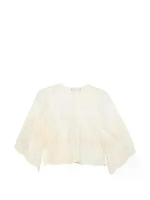 PNK Pleated Embroidered Blouse