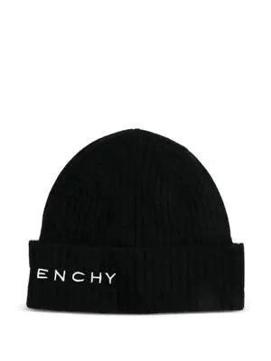 Givenchy Ribbed Beanie Hat - Black
