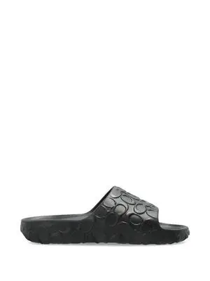 COACH Bay Embossed Slides - Black