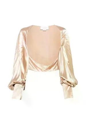 GENNY Balloon-sleeve Shrug - Pink