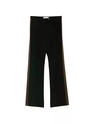 WALES BONNER Logo-embroidered Stripe Trousers - Black