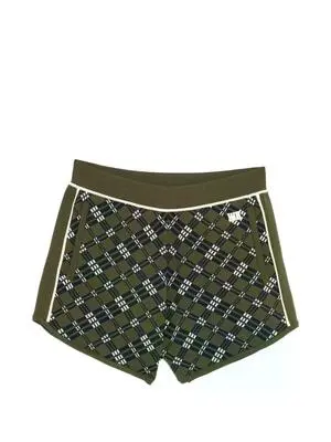 WALES BONNER Power Plaid Shorts - Green