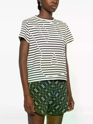 WALES BONNER Striped Graphic Print T-shirt - White