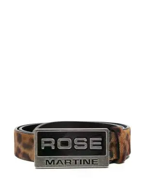 Martine Rose Animal-print Buckle Belt - Brown