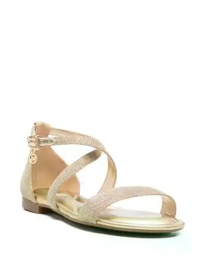 Michael Kors Cross-strap Flat Sandals - Gold