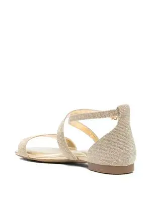 Michael Kors Cross-strap Flat Sandals - Gold