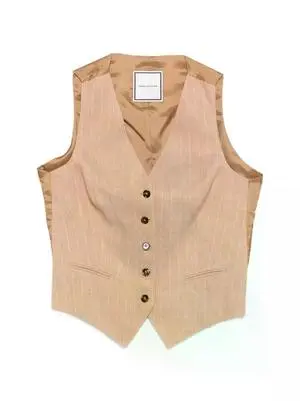 Tagliatore Pinstripe Buttoned Waistcoat - Neutrals