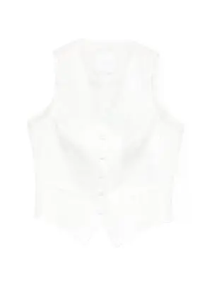 Tagliatore V-neck Vest - White
