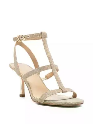 Michael Kors T-strap Heeled Sandals - Gold
