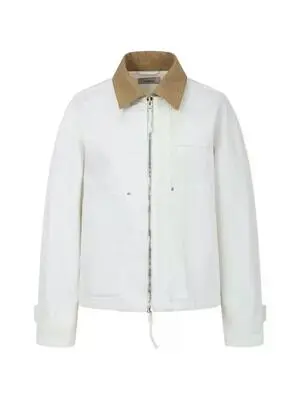 STUDIO TOMBOY Contrast-collar Denim Jacket - White