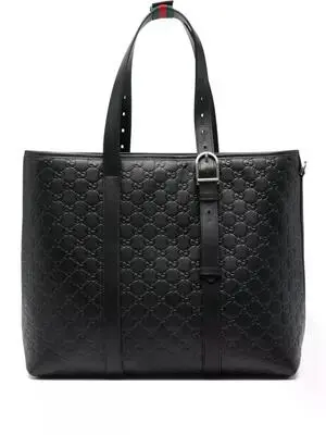 Gucci Large Gg Emblem Tote Bag - Black