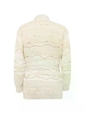 LANEUS Patterned Belted Cardigan
