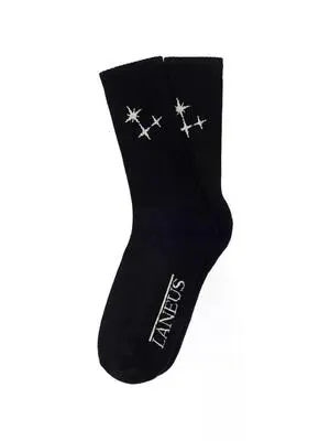 LANEUS Star-Embellished Ankle Socks Black