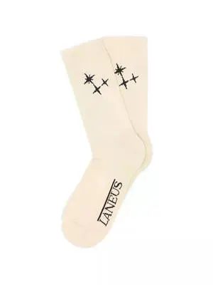 LANEUS Star-Embellished Socks Neutrals