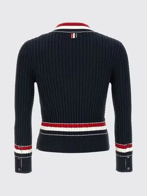 Thom Browne Cotton V-neck Jumper - Navy