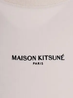 Maison Kitsuné Cotton T-shirt With Mini Logo - Beige