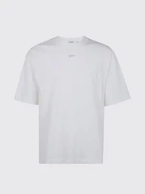 Off-White Cotton T-shirt With Mini Logo - Grey
