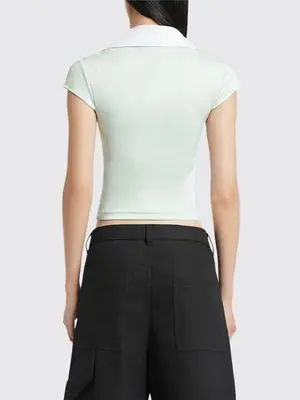 COURREGES Cropped Polo Shirt - Gnawed Blue