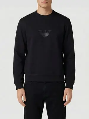 Emporio Armani Crew Neck Sweatshirt With Logo - Black