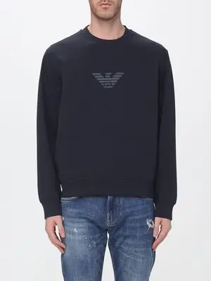 Emporio Armani Crew Neck Sweatshirt With Logo - Blue