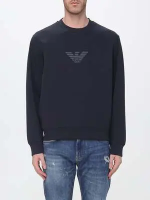 Emporio Armani Crew Neck Sweatshirt With Logo - Blue