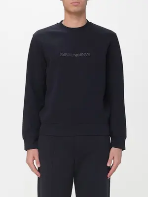 Emporio Armani Crew Neck Sweatshirt With Logo - Blue