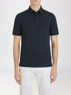 ZANONE Basic Cotton Polo Shirt - Navy