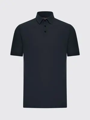 ZANONE Basic Cotton Polo Shirt - Navy