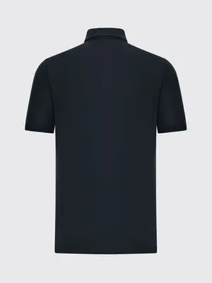 ZANONE Basic Cotton Polo Shirt - Navy