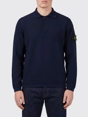Stone Island Fine Knit Cotton Polo Shirt - Blue