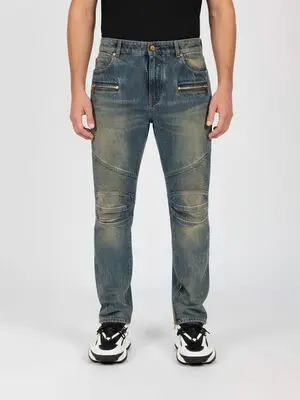 Balmain Balmain Cotton Denim Skinny Fit Jeans Blue