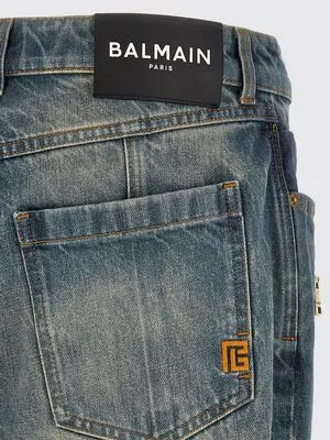 Balmain Cotton Denim Skinny Fit Jeans - Blue