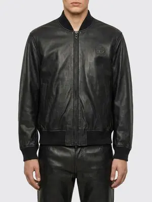 DIESEL® Leather Bomber Jacket - Black