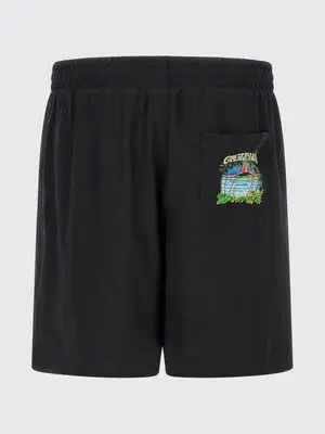 Casablanca Pure Silk Tropical Print Shorts - Black