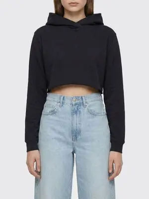 THOM KROM Cropped Cotton Hoodie - Black