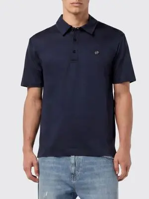 Philipp Plein Cotton Polo Shirt With Monogram - Navy