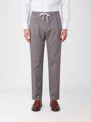 PT TORINO Slim Fit Cotton Blend Trousers With Drawstring - Green