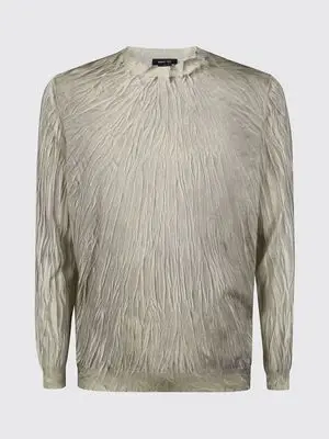 Avant Toi Cashmere And Silk Crewneck Sweater With Crushed Effect - Brown