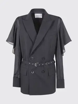 Sacai Pinstriped Wool Blend Blazer
