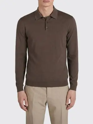 ZANONE Cotton And Silk Knit Polo Shirt - Brown