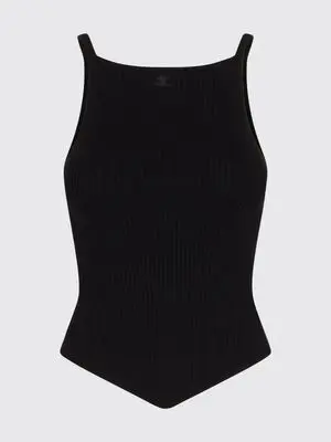 COURREGES Ribbed Tank Top - Black